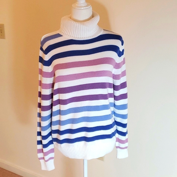 croft & barrow | Sweaters | Croft Barrow Stripped Turtleneck Sweater ...